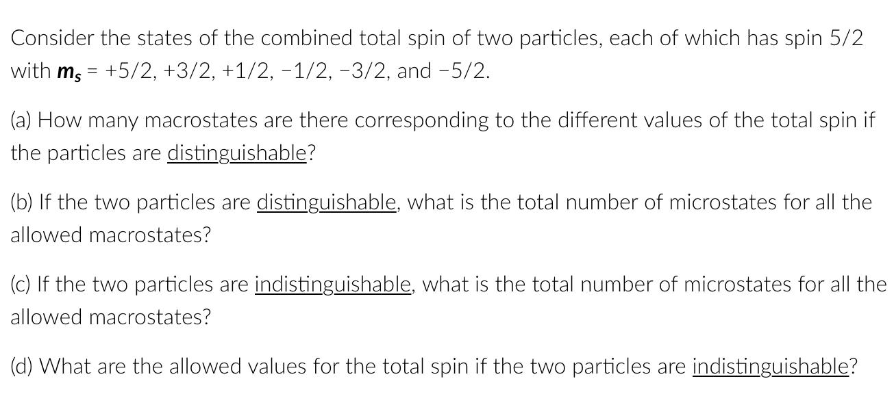 Solved Consider the states of the combined total spin of two | Chegg.com