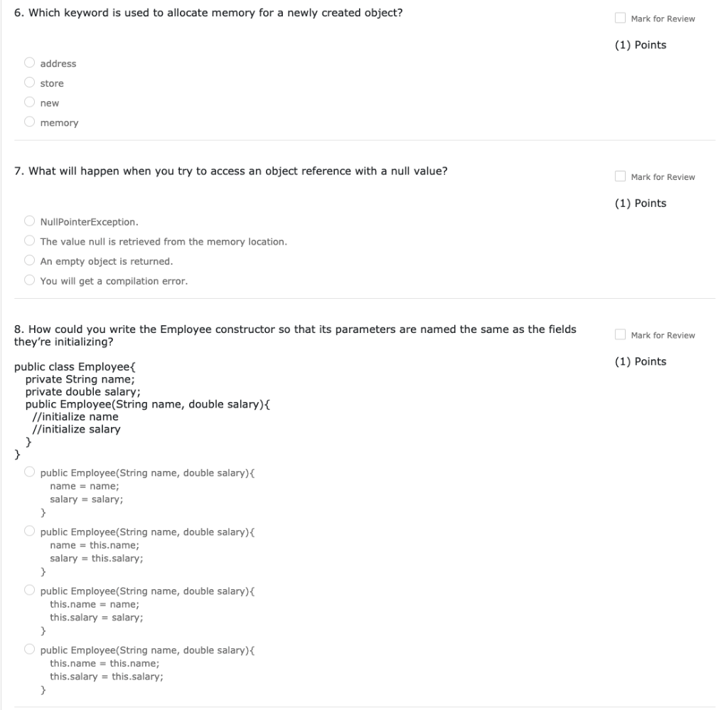 Solved 6. Which keyword is used to allocate memory for a | Chegg.com