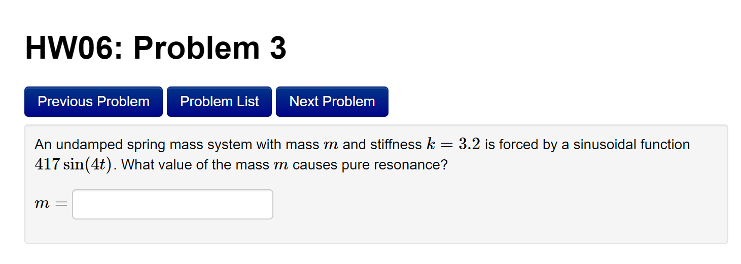 Solved HW06: Problem 3 Previous Problem Problem List Next | Chegg.com