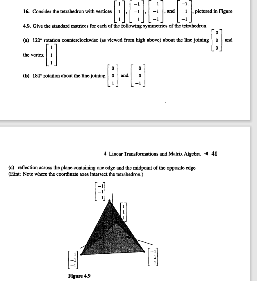 16. Consider the tetrahedron with vertices | Chegg.com