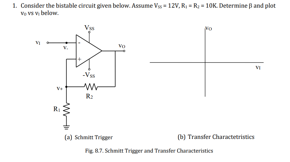 Solved 1. Consider the bistable circuit given below. Assume | Chegg.com