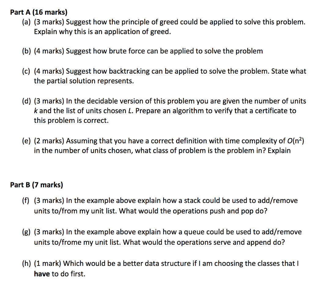 Solved Question 1 This question is about greedy approaches | Chegg.com