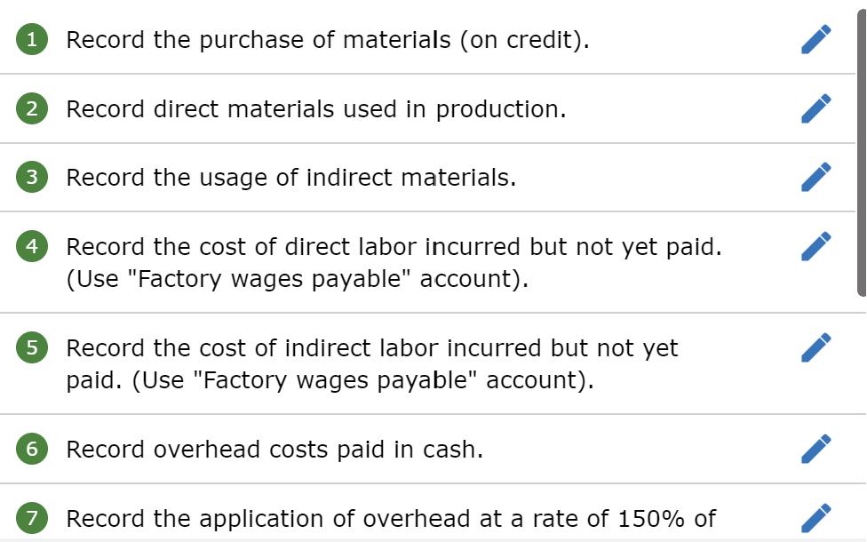 Solved Record the application of overhead at a rate of 150% | Chegg.com
