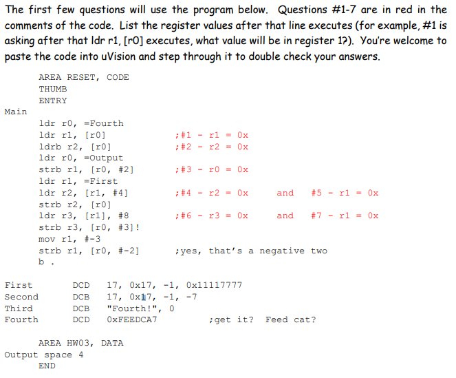 Solved ARM Cortex-M4 ﻿ProgrammingEach bullet point is worth | Chegg.com