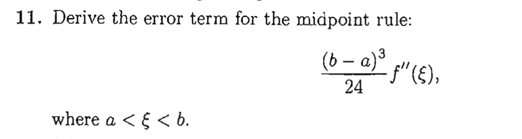 Solved Derive the error term for the midpoint | Chegg.com