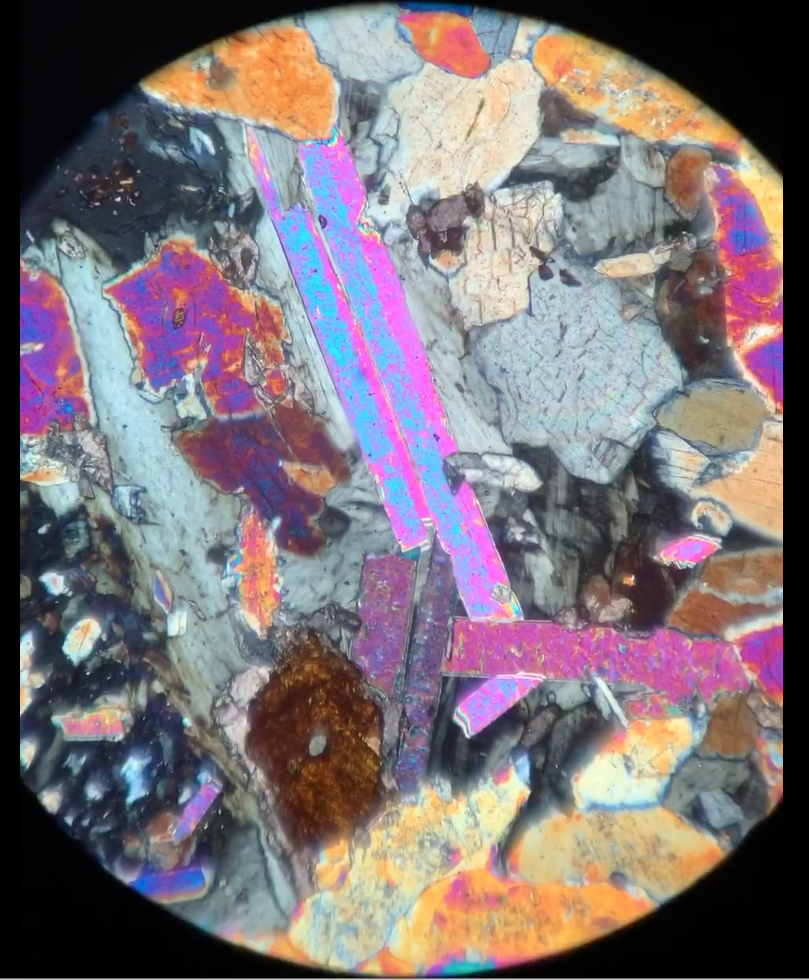 Solved 1) In this thin section XPL, we can notice the bright | Chegg.com