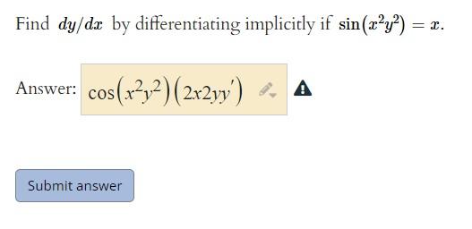 Solved Find dy/dx by differentiating implicitly if | Chegg.com
