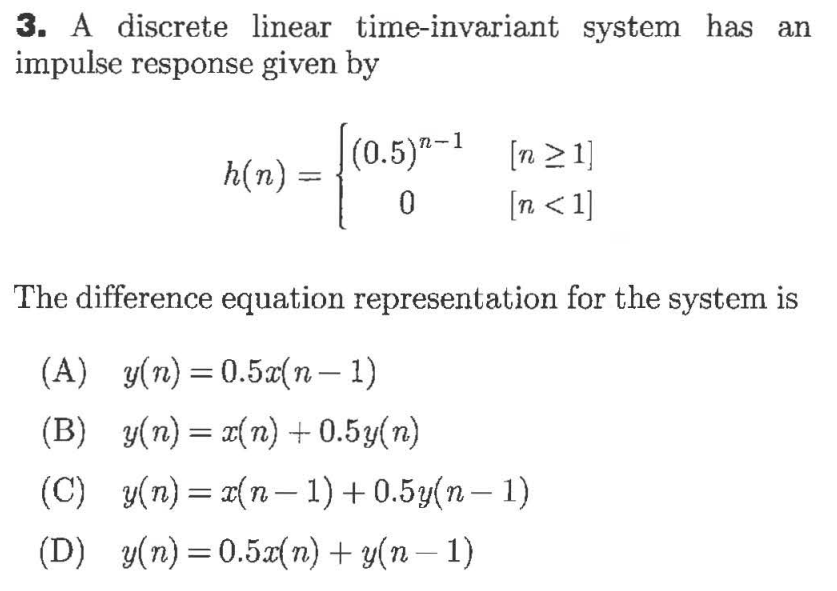 3. A discrete linear time-invariant system has an | Chegg.com
