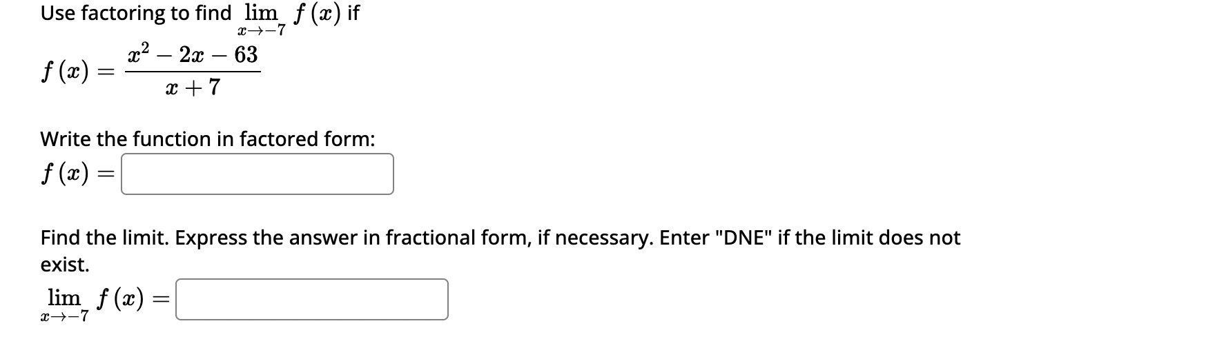 Solved Use factoring to ﻿find | Chegg.com