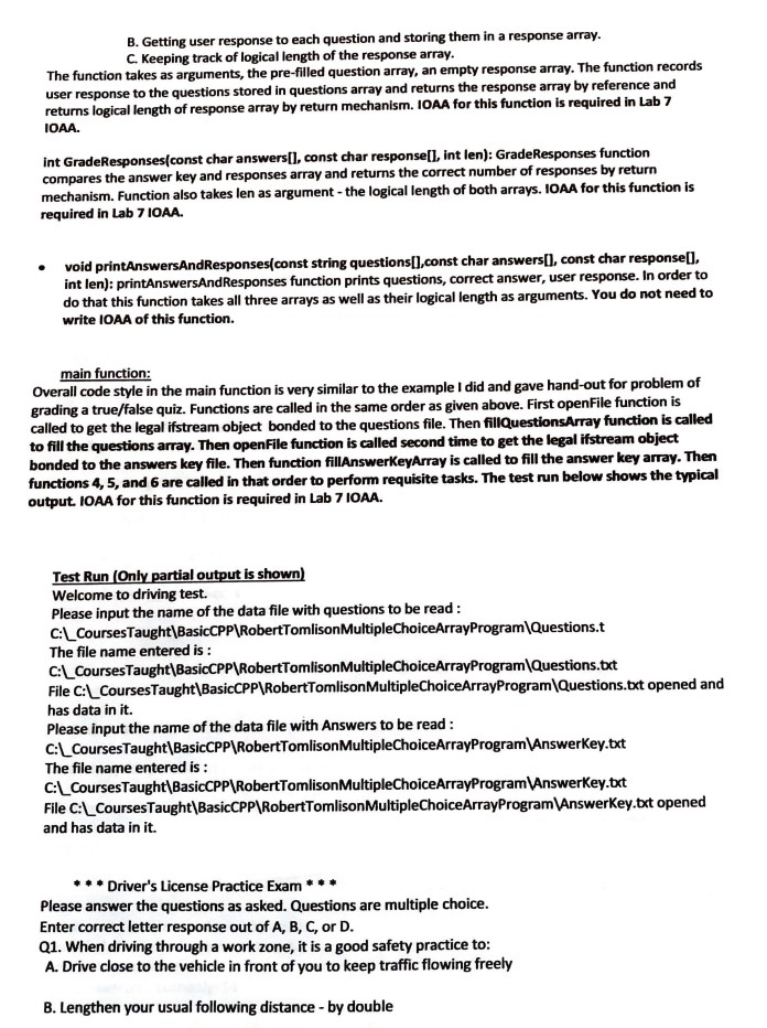 Motor Vehicle Department Driver License Written Test | Chegg.com