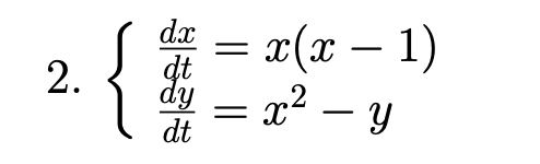 Solved For this system: Draw nullclines and the directions | Chegg.com