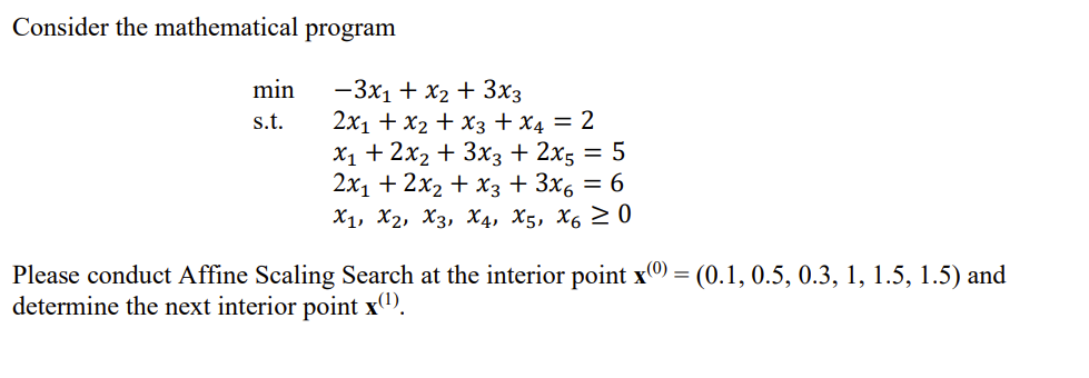 Solved Consider the mathematical program | Chegg.com
