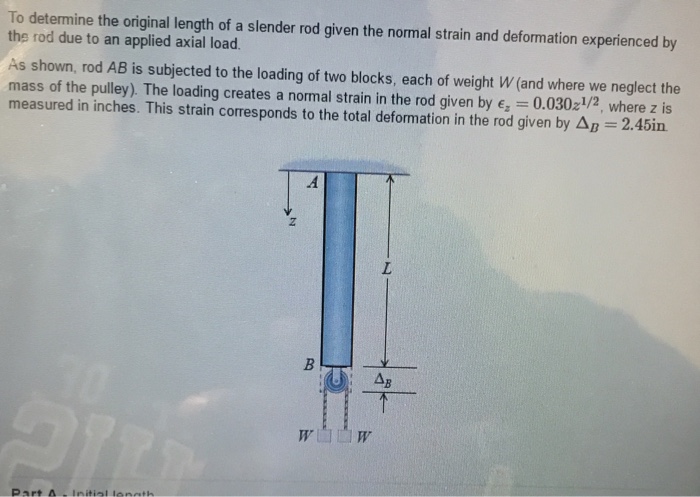 Solved Part A: Determine the initial length of the rod, L | Chegg.com