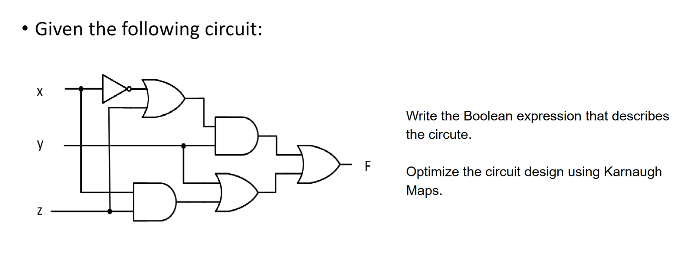 Solved - Given the following circuit: Write the Boolean | Chegg.com