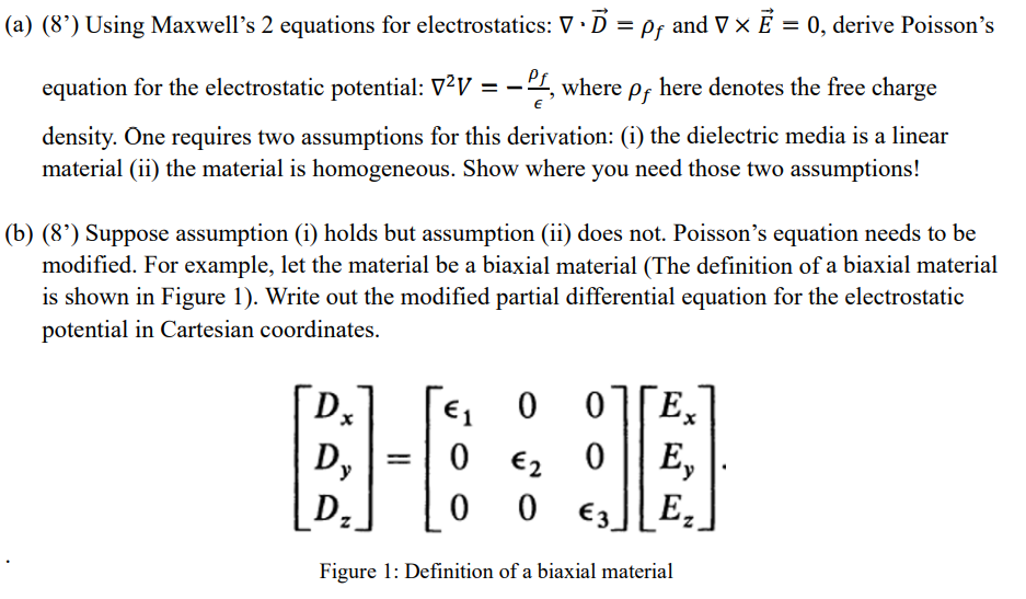 Solved (a) (8') Using Maxwell's 2 equations for | Chegg.com
