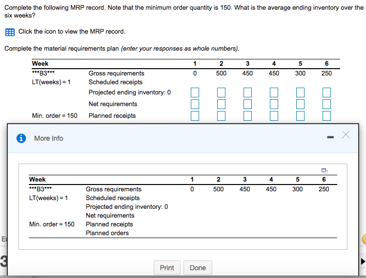 Solved Complete the following MRP record. Note that the | Chegg.com
