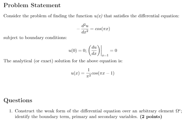 Solved Problem Statement Consider the problem of finding the | Chegg.com