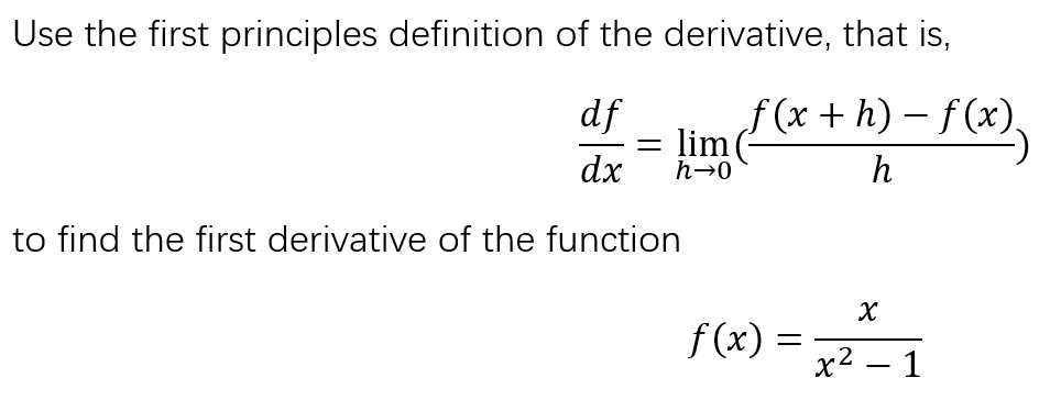 Solved Use the first principles definition of the | Chegg.com