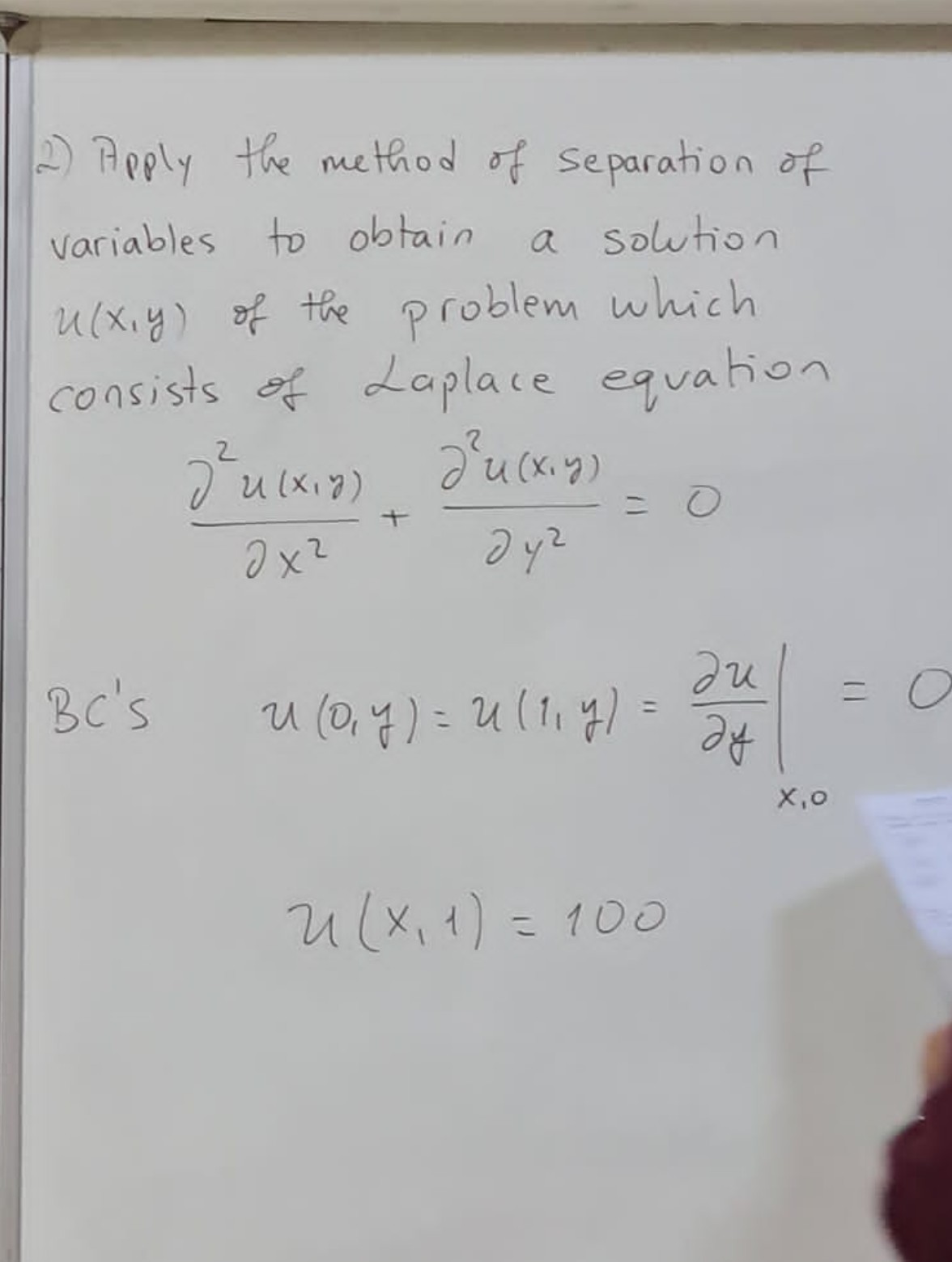 Solved Apply the method of separation ofvariables to obtain | Chegg.com