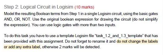 Solved 1. Boolean Algebra and Logisim Task (35 marks) Input | Chegg.com