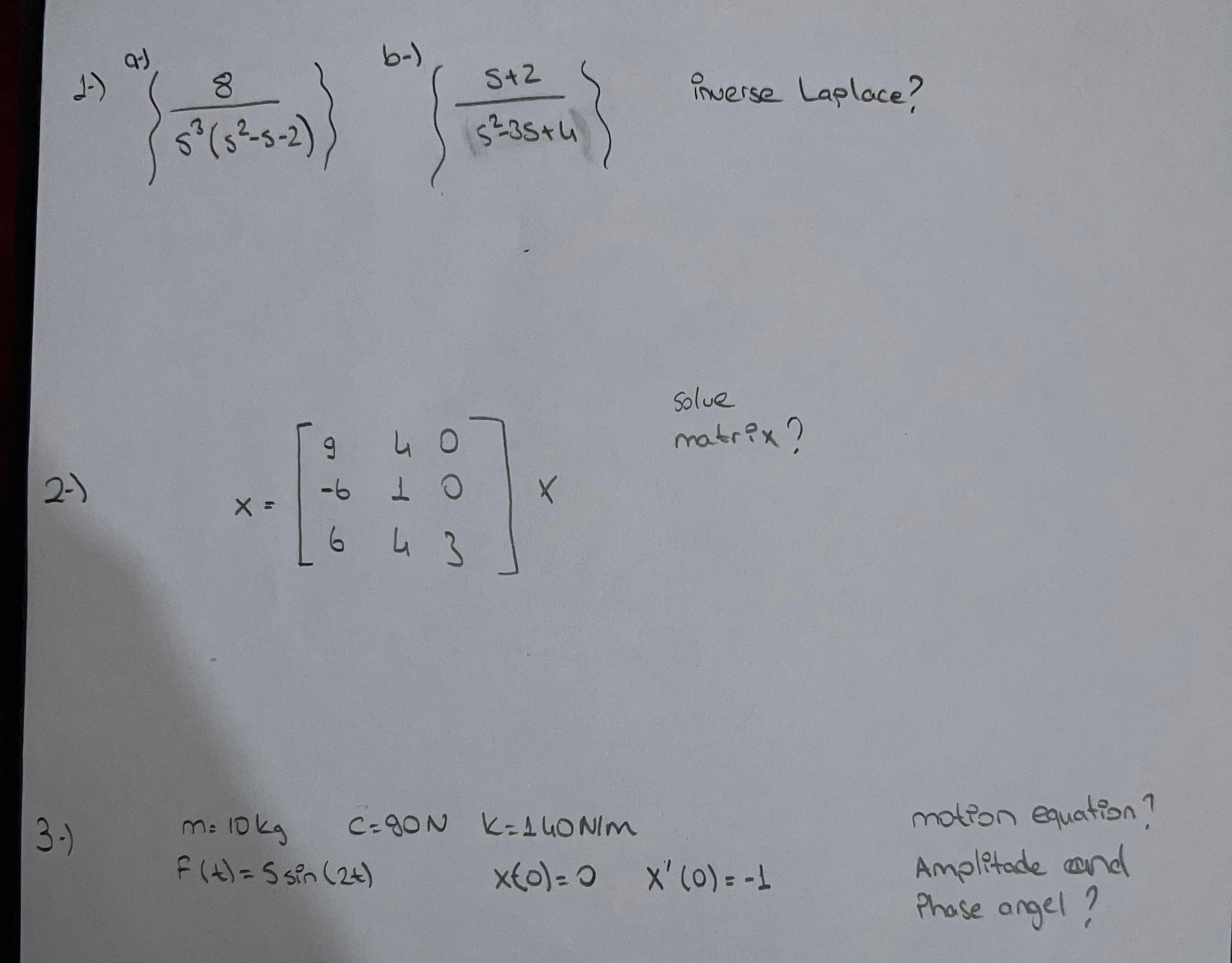 Solved 1.) {8s3(s2-s-2)}b-1{s+2s2-3s+4}, ﻿inverse | Chegg.com