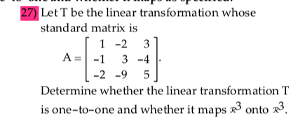 Solved 27) Let T be the linear transformation whose standard | Chegg.com