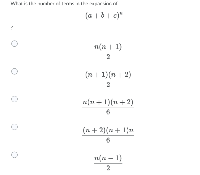 Solved What is the number of terms in the expansion of | Chegg.com