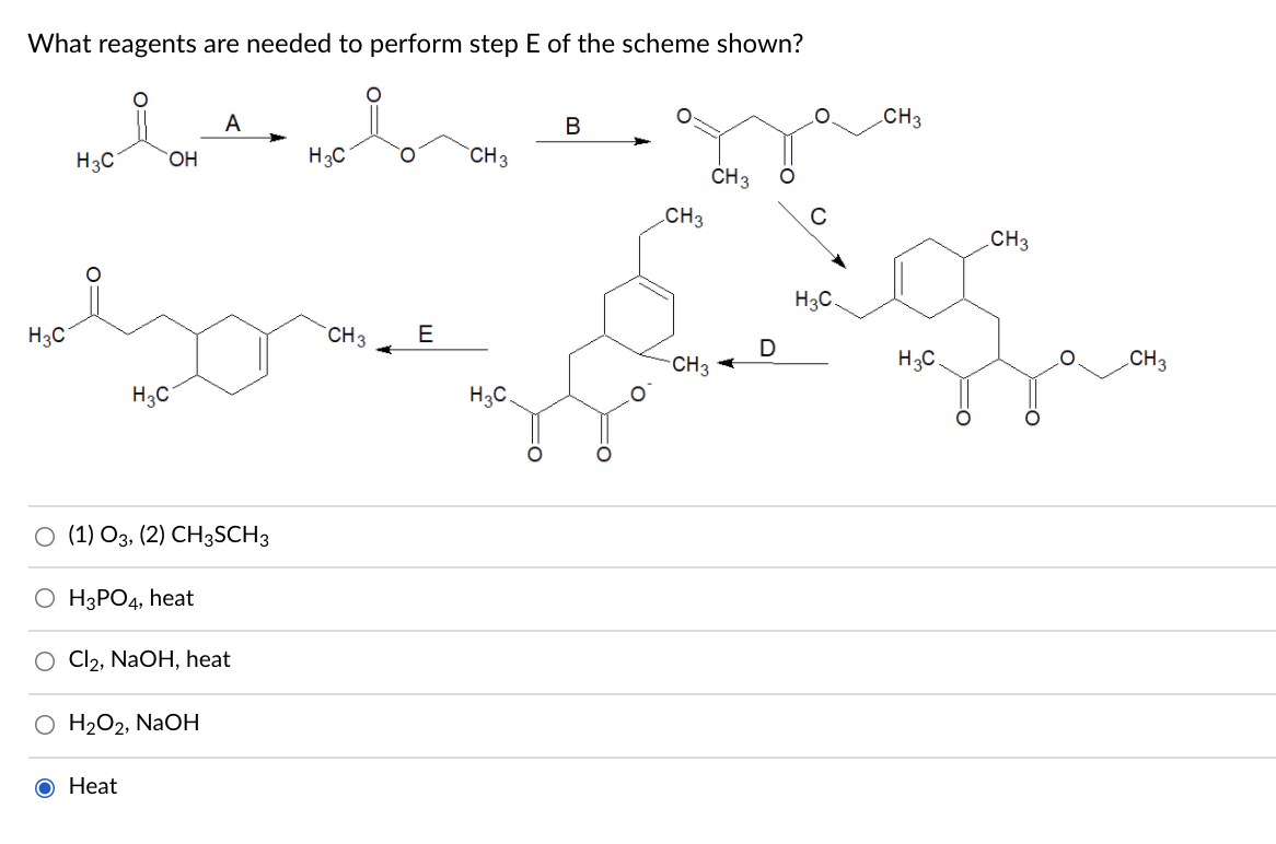 Solved What reagents are needed to perform step E of the | Chegg.com