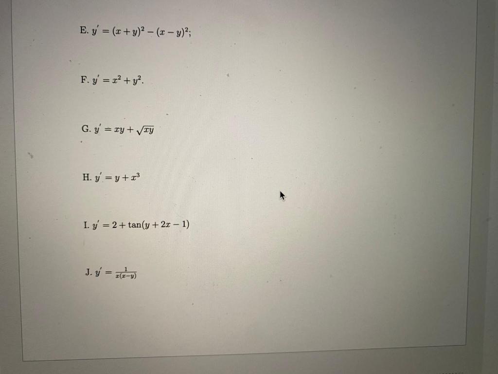 Solved 3. (10 points) Classify each of the equations above | Chegg.com