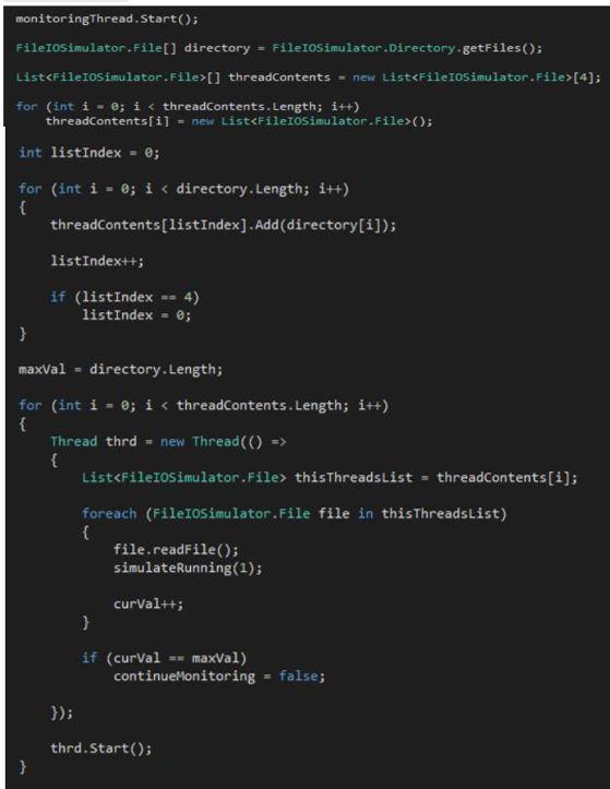 Solved monitoringThread.Start(); FileISimulator File[] | Chegg.com