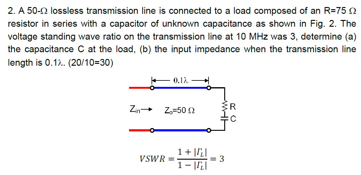 Solved 2. A 50-2 lossless transmission line is connected to | Chegg.com