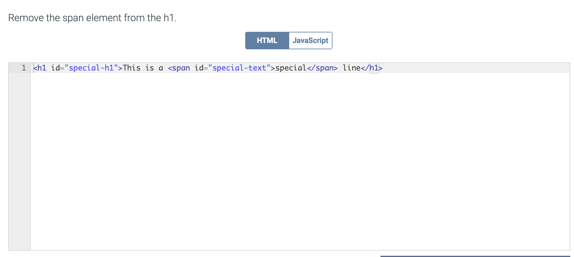Solved Remove The Span Element From The H1 Html Javascript