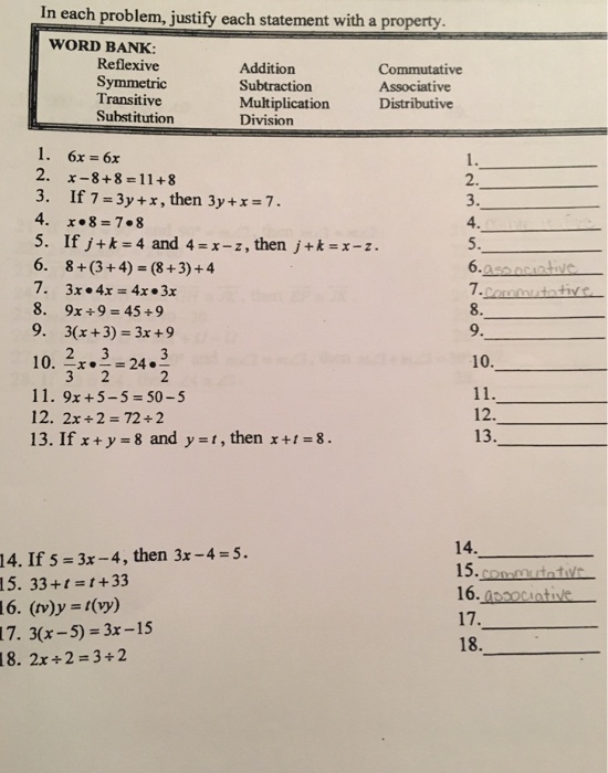 Solved In each problem, justify each statement with a | Chegg.com