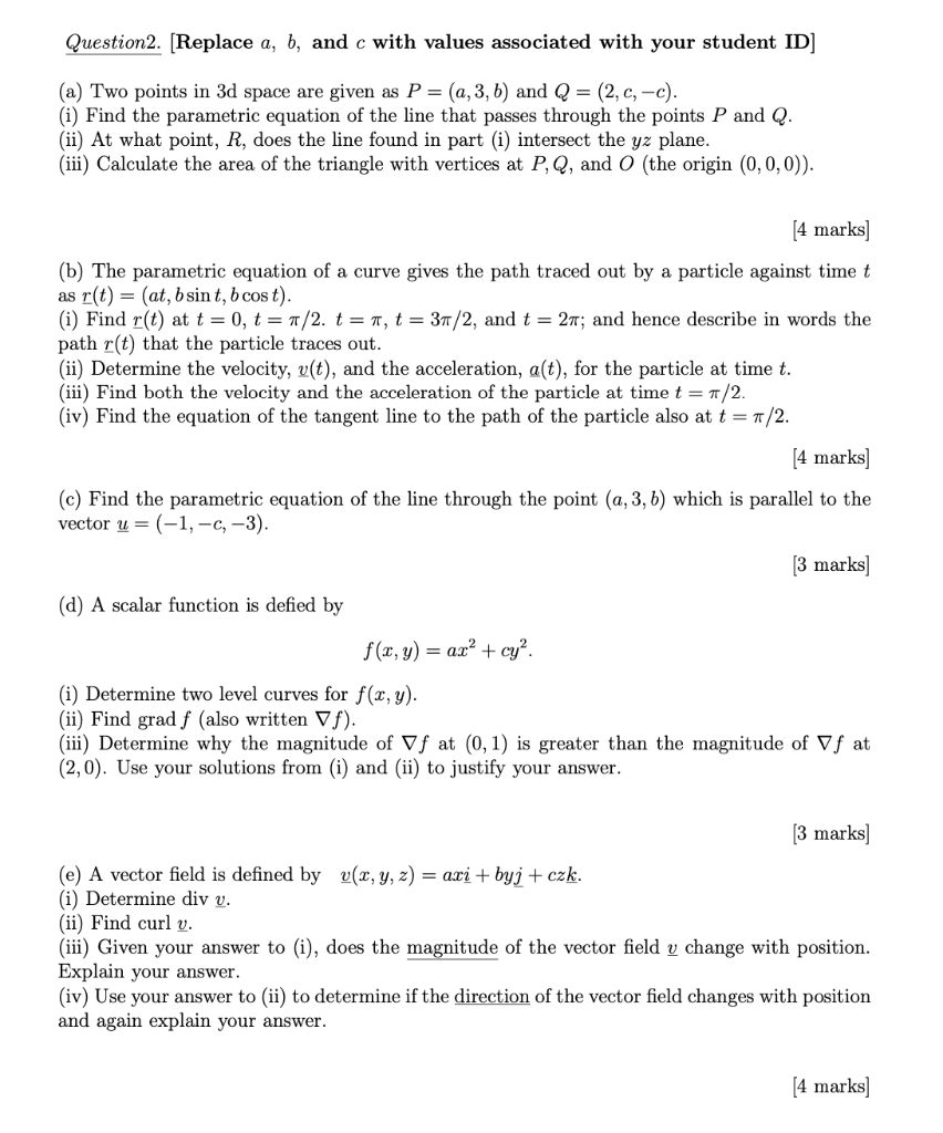 Solved Using A = 5, B = 4, C = 3, Complete QUESTION 2(A) | Chegg.com