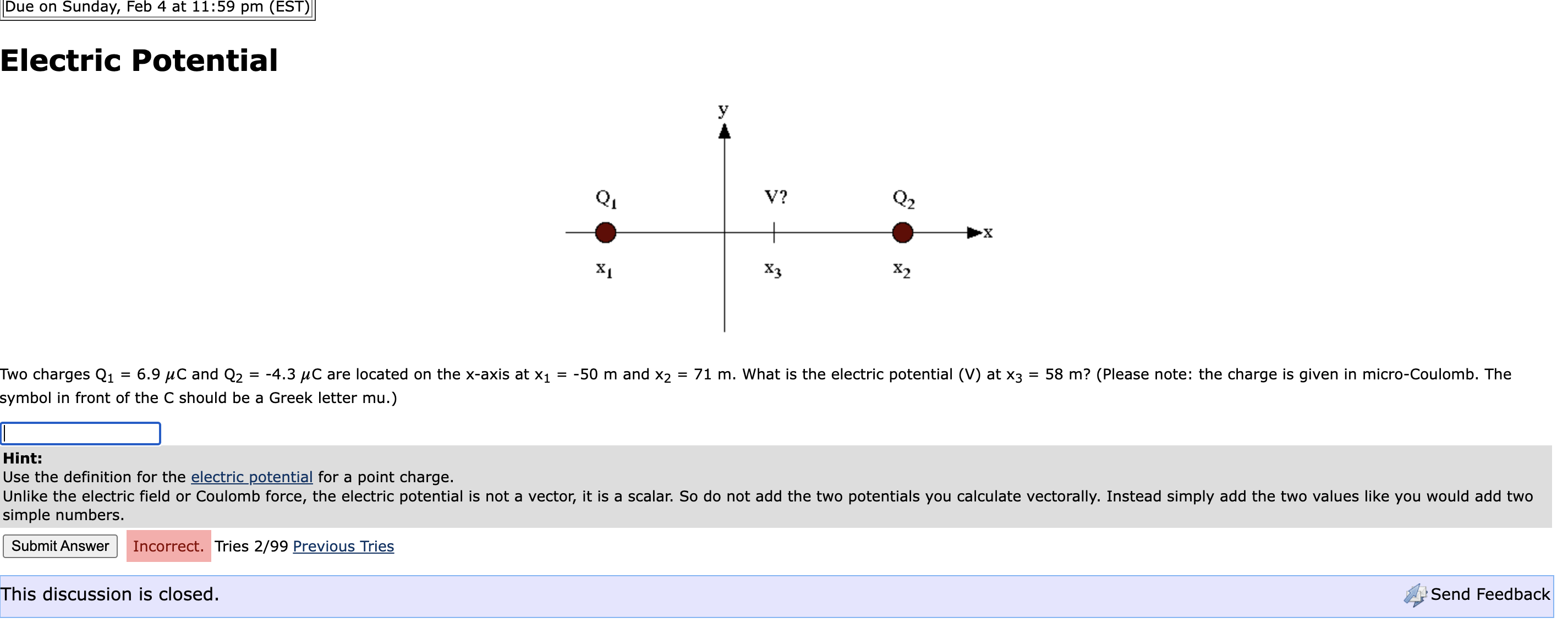 Solved Electric Potentialsymbol in front of the C ﻿should be | Chegg.com