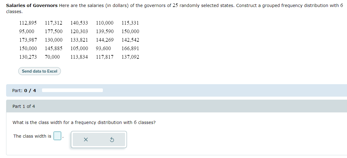 Solved What is the class width for a frequency distribution | Chegg.com