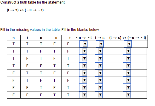 Solved Construct a truth table for the statement. | Chegg.com