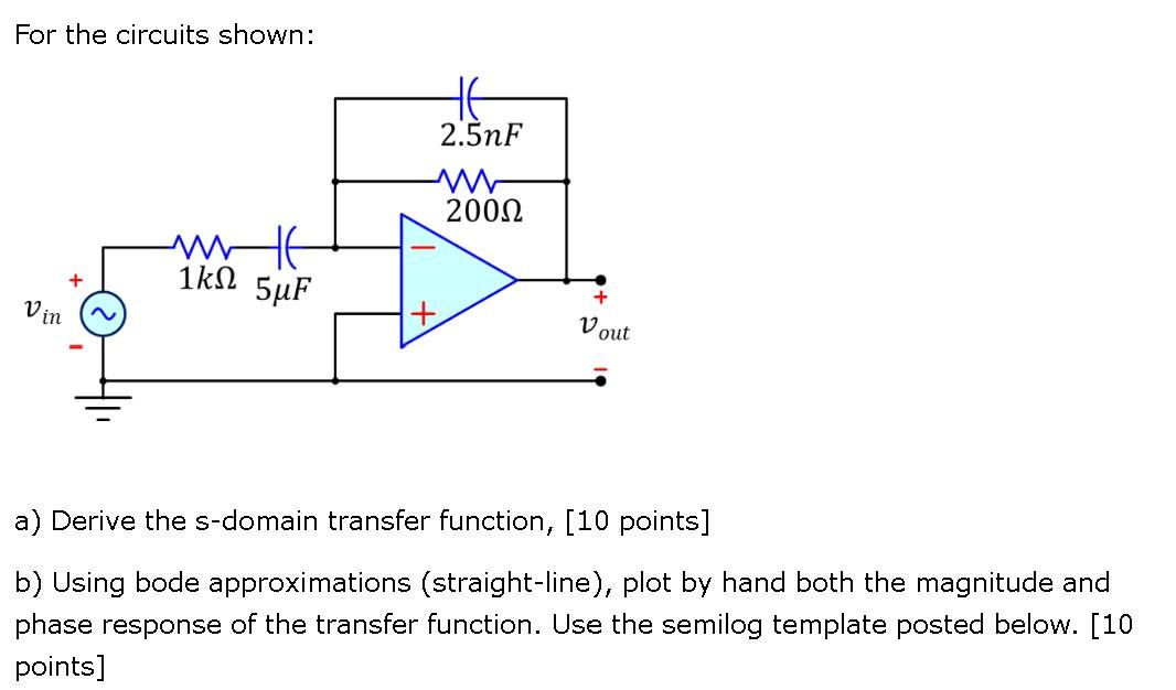 Solved For the circuits shown: a) Derive the s-domain | Chegg.com