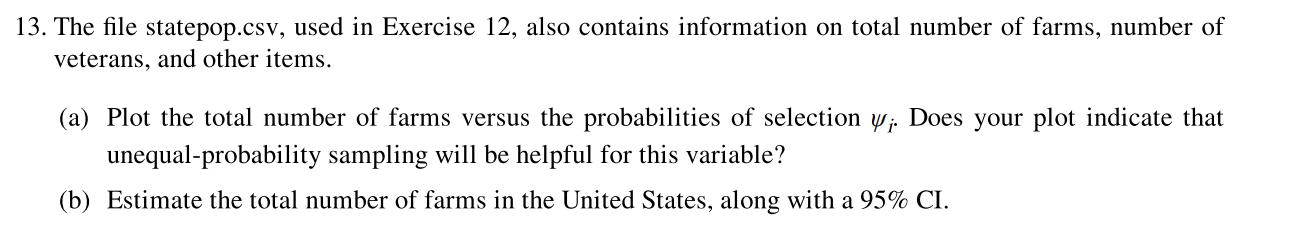Solved 3. The file statepop.csv, used in Exercise 12, also | Chegg.com