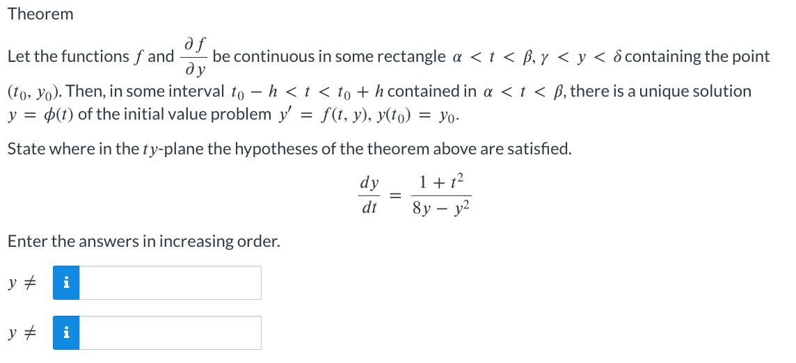 Solved Let the functions f and ∂y∂f be continuous in some | Chegg.com