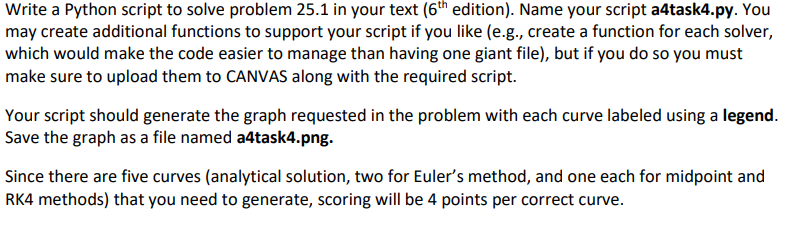 Solved Write a Python script to solve problem 25.1 in your | Chegg.com