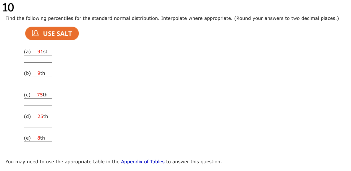 Solved Find the following percentiles for the standard | Chegg.com