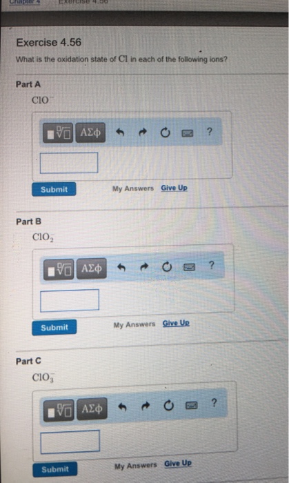 Solved What is the oxidation state of Cl In each of the | Chegg.com