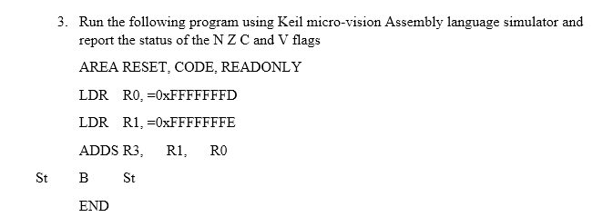 Solved 3. Run the following program using Keil micro-vision | Chegg.com