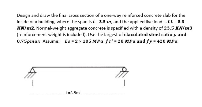 Solved Design and draw the final cross section of a one-way | Chegg.com