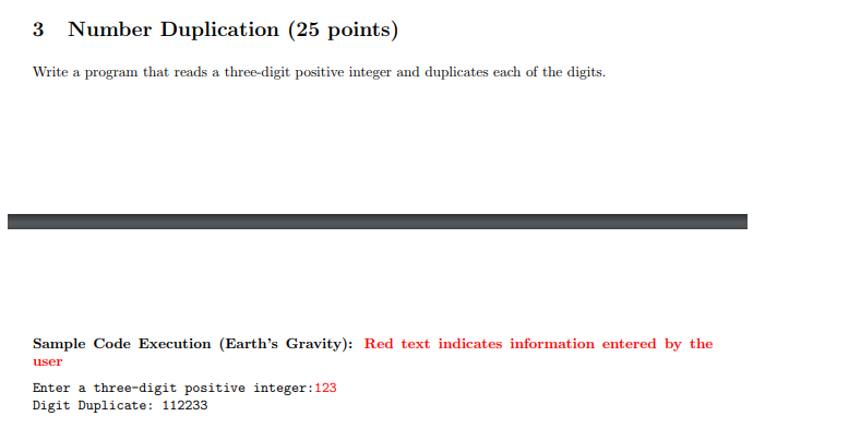 Solved 3 Number Duplication (25 points Write a program that | Chegg.com