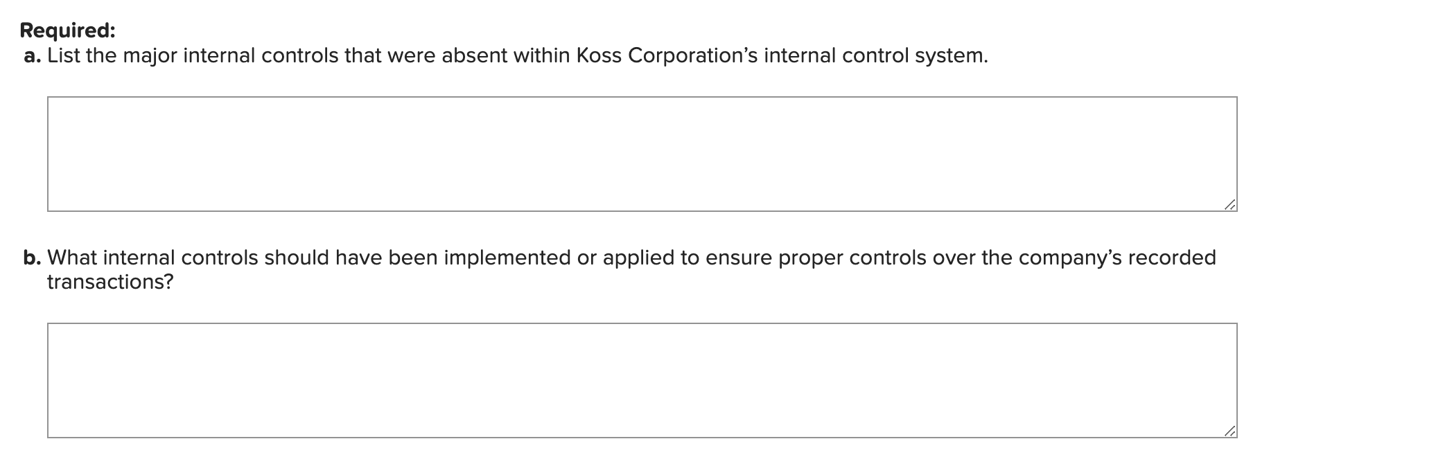 Koss Corporation: Where were the internal controls? | Chegg.com