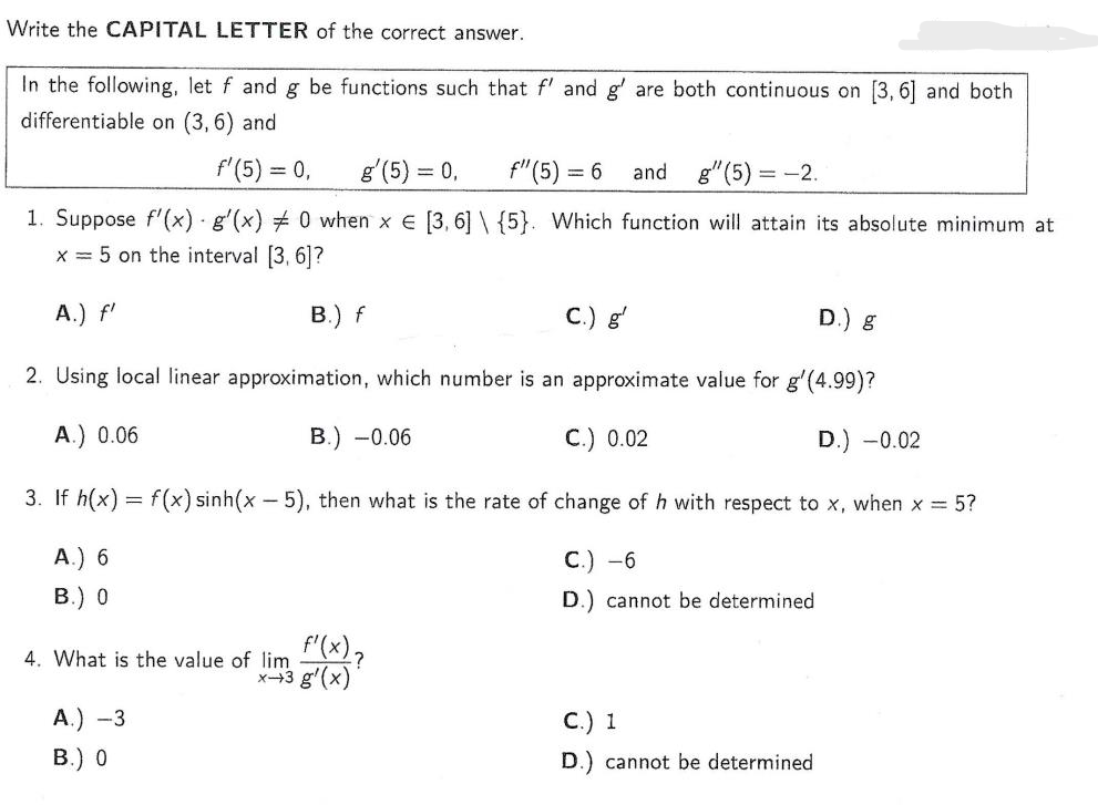 Solved Write the CAPITAL LETTER of the correct answer. In | Chegg.com