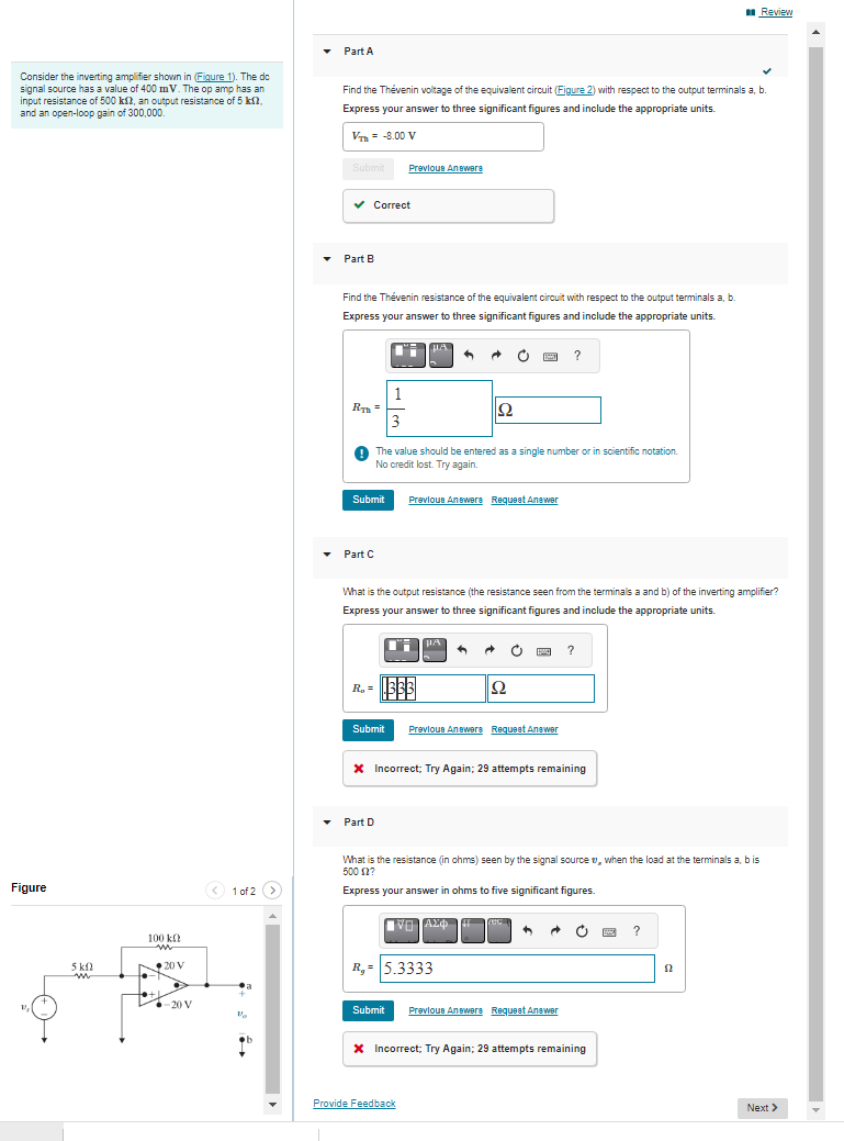 Solved Consider the inverting amplifier shown in (Fiqure 1). | Chegg.com