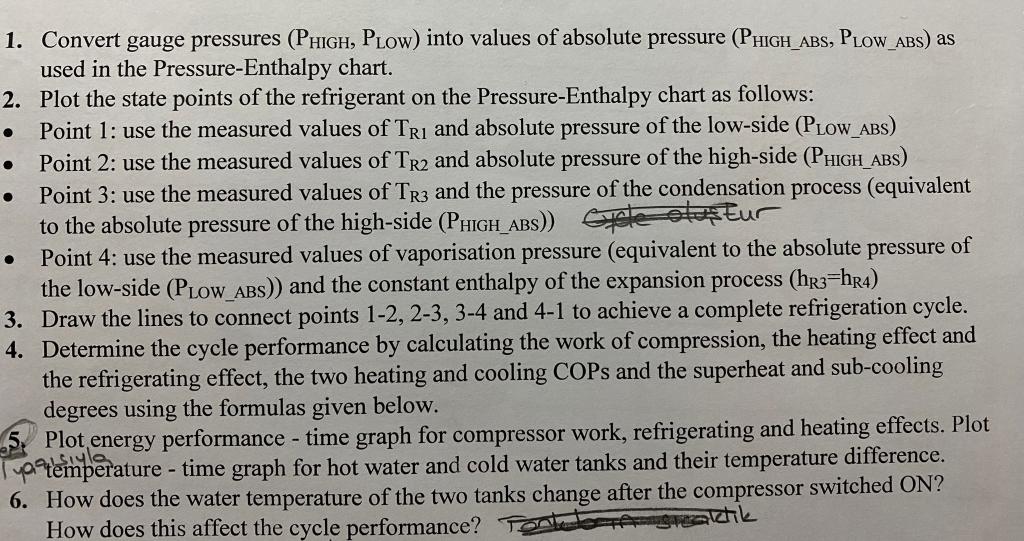 Solved 1. Convert gauge pressures (PHIGH ,PLOW ) into values | Chegg.com